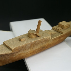 WW II Hand Carved Military Boat / Built by Veteran - Etsy