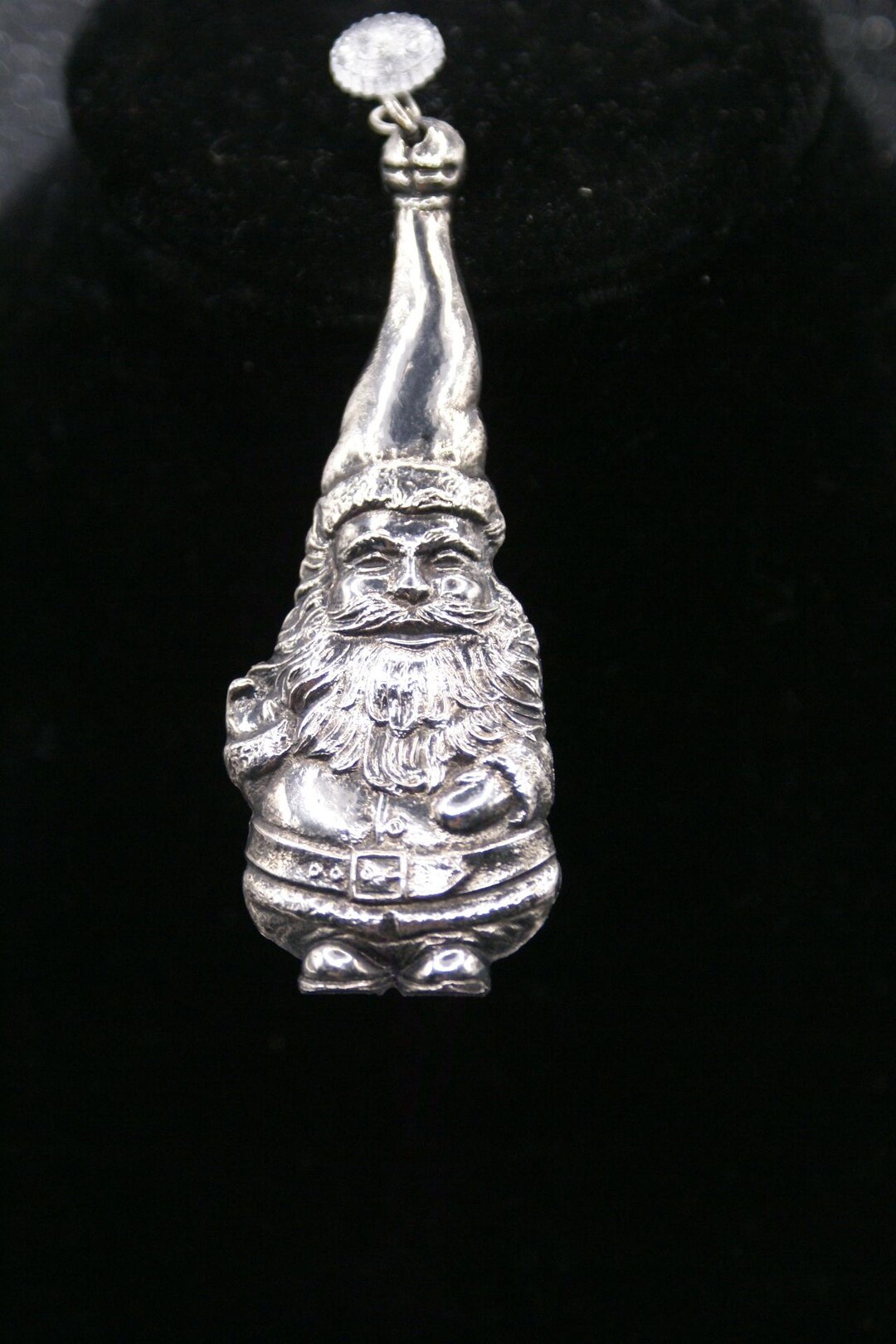 1972 Christmas Silver Tone Santa Ornament - Etsy