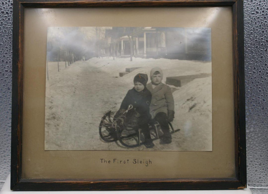 Vintage Picture Sepia Tone / "the First Sleigh" / 8" X 10" / Vintage ...