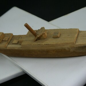 WW II Hand Carved Military Boat / Built by Veteran - Etsy