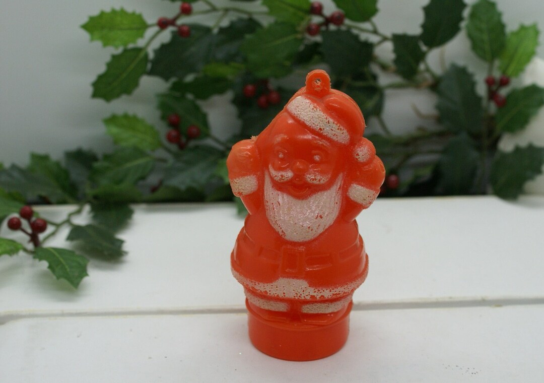 Vintage Plastic Red/ White Santa Ornament / 4 1/2 Tall - Etsy