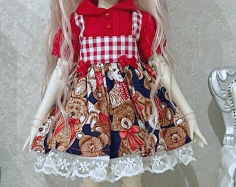 BJD Clothes Yosd Sleeveless Dress and Socks Set for 1/6 BJD Doll Outfit ...
