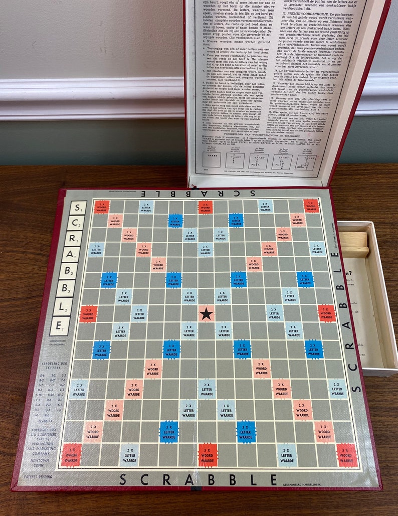 Vintage 1955 Dutch Edition of the Word Game Scrabble - Etsy