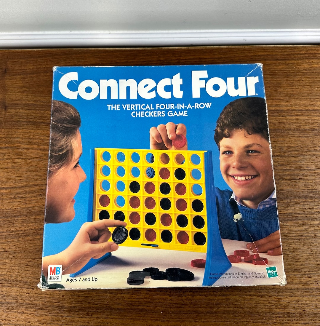 Vintage 1990 Connect Four Vertical Checkers Game - Complete - Newer Small Box Edition - Etsy