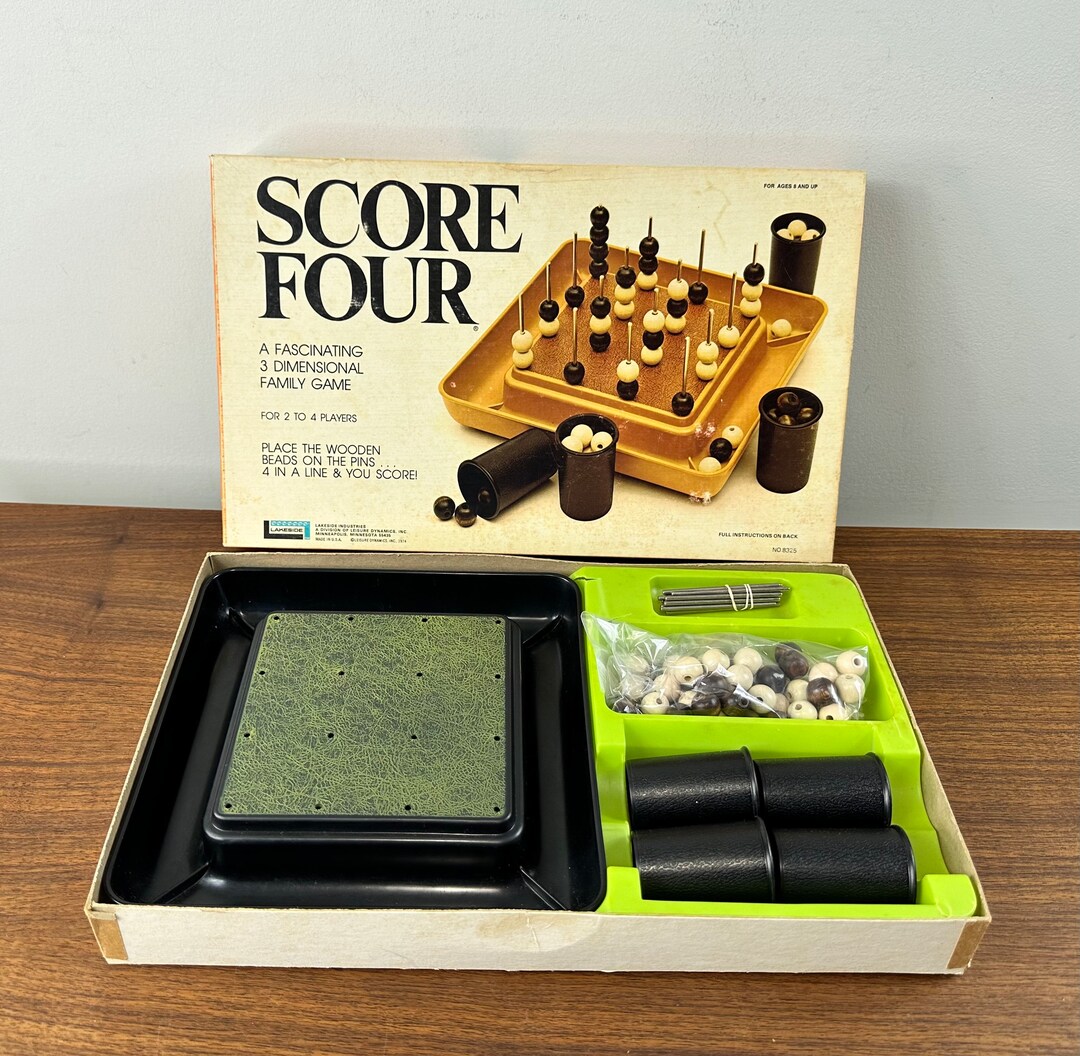 Vintage 1974 Score Four Three Dimensional Family Game by Lakeside ...