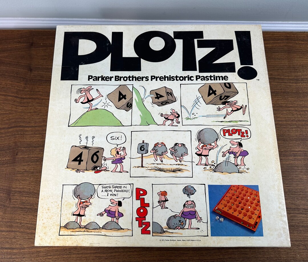 Vintage 1971 Plotz Marble Game by Parker Brothers - Complete With Johnny Hart BC Comic Graphics ...