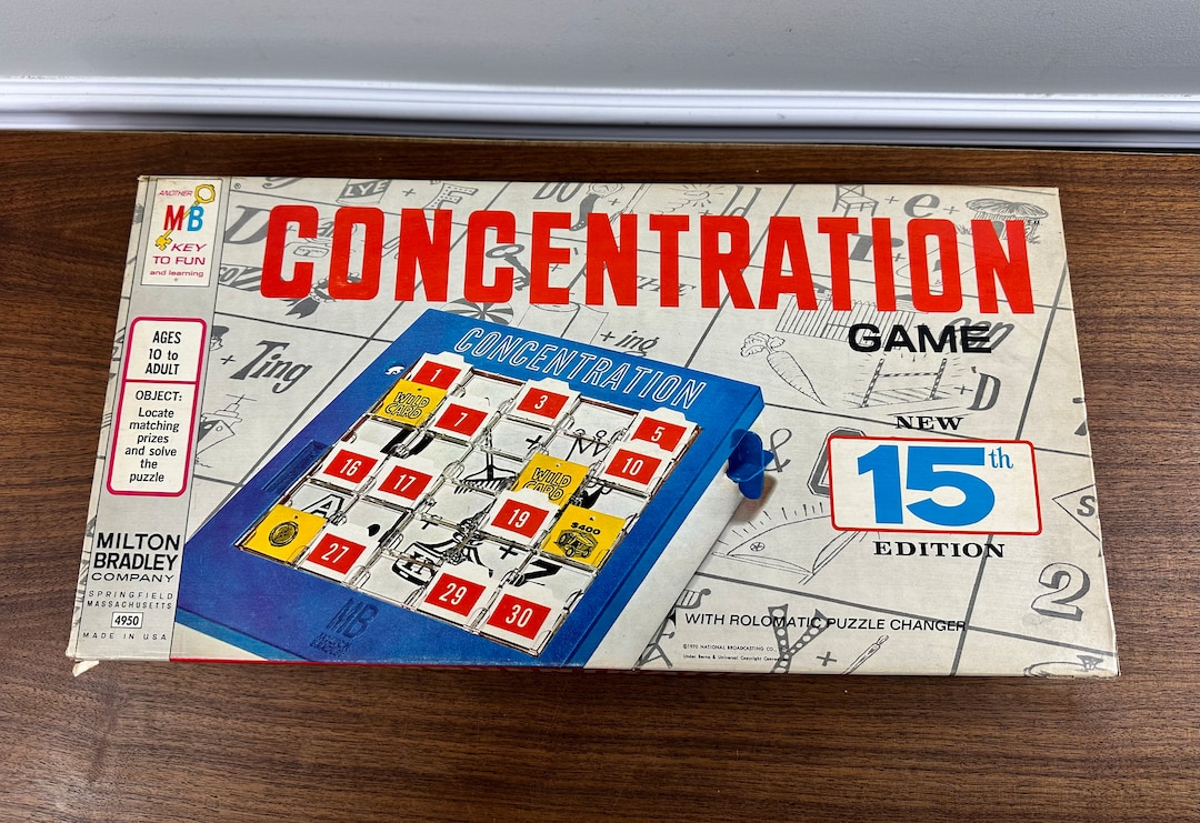 Vintage 1970 Concentration Board Game - Complete 15th Edition - Repairs ...
