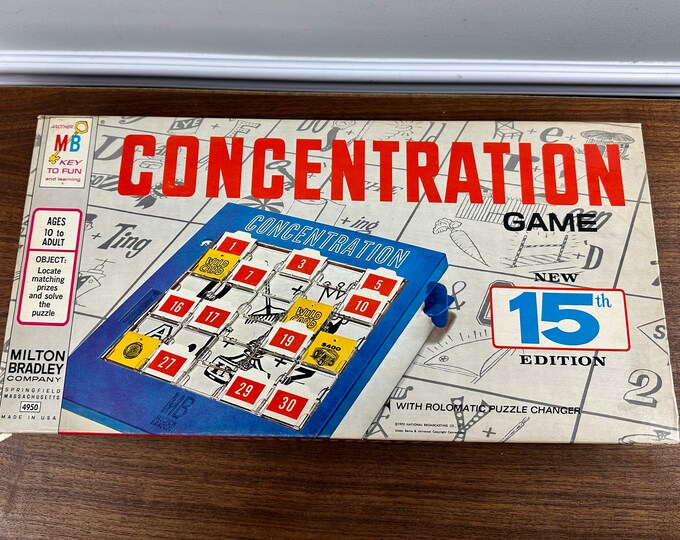 Vintage 1970s Concentration Game, 16th Edition, Hidden Rebus, TV ...