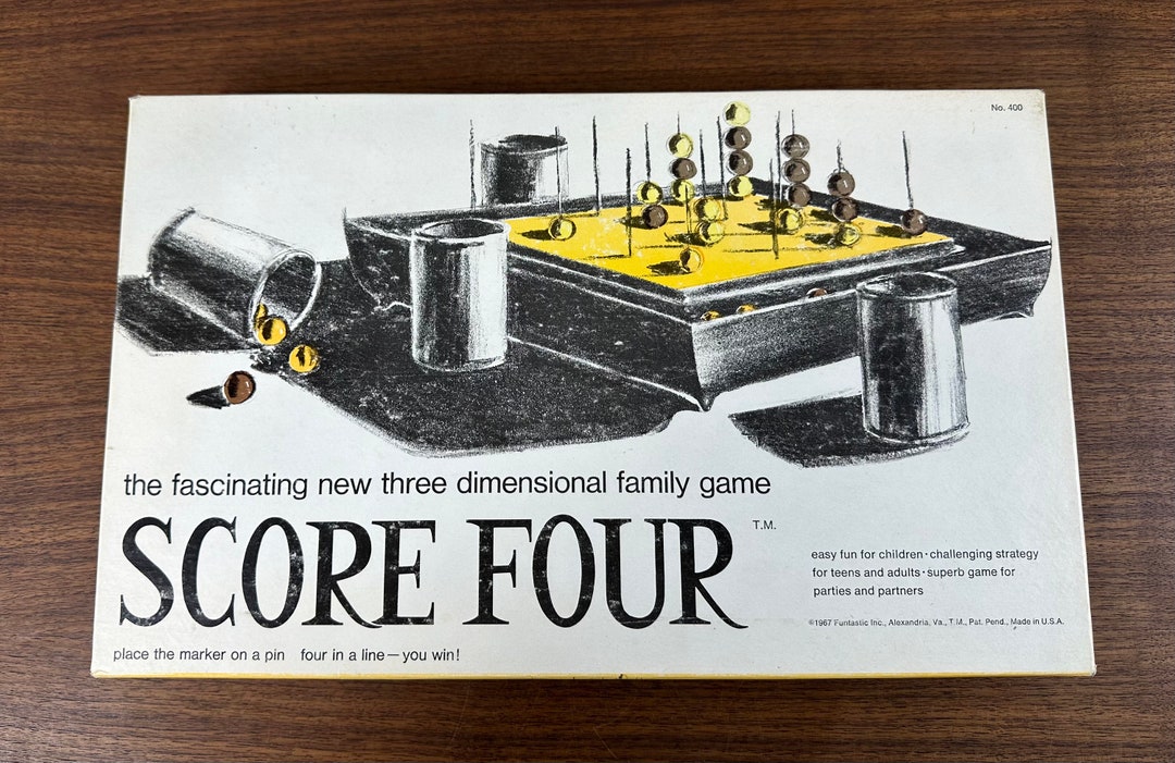 Vintage 1967 Score Four - Three Dimensional Family Game by Funtastic ...