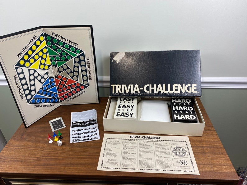 Vintage 1984 Trivia-challenge Complete With Easy and Difficult - Etsy