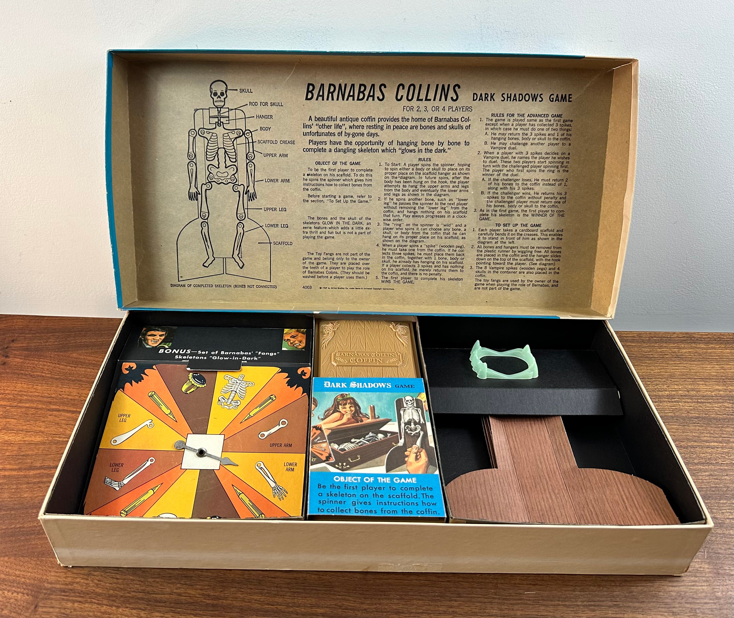 Vintage 1969 Barnabas Collins Dark Shadows Game by Milton Bradley ...