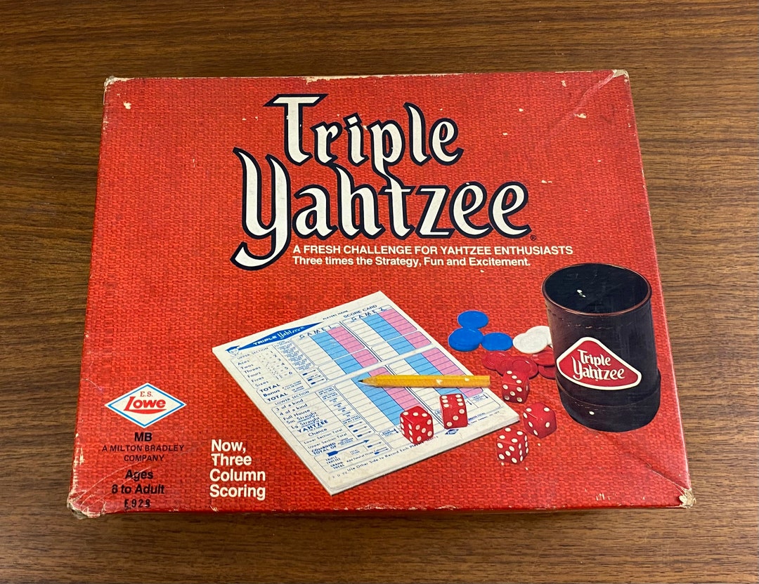 Vintage 1973 Triple Yahtzee Dice Game - Complete - With Blank Score ...