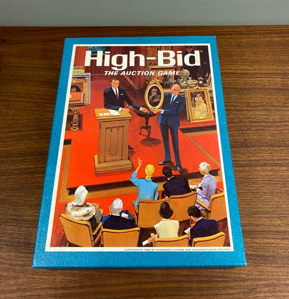 Vintage 1965 High-bid the Auction Game 3M Bookshelf Game - Etsy