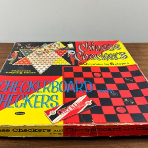 Vintage 1950s-60s Whitman Chinese Checkers and Checkerboard Checkers ...