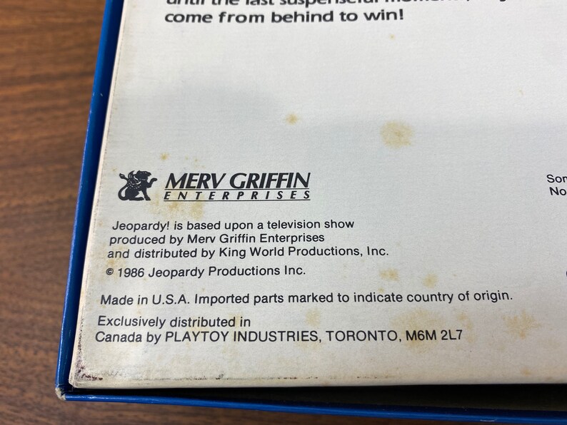 Vintage 1986 Jeopardy Game Based on TV Show by Merv | Etsy