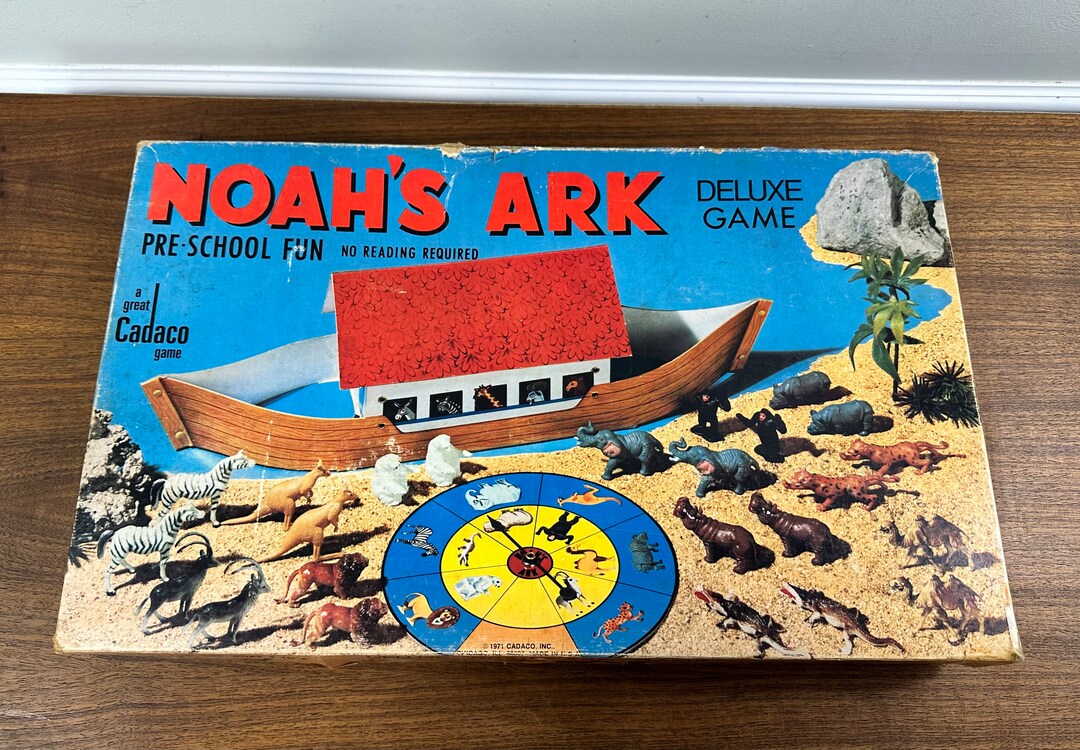 Vintage 1960 Noah's Ark Animal Game by Cadaco - Complete With All the ...