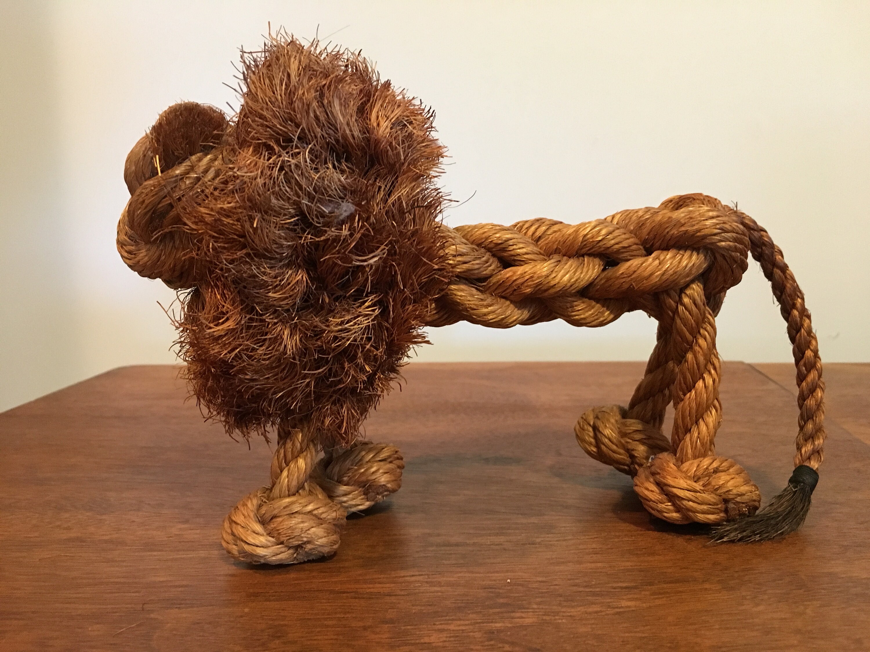 Vintage 1950s-60s Danish Braided Rope/Jute Small Lion by | Etsy