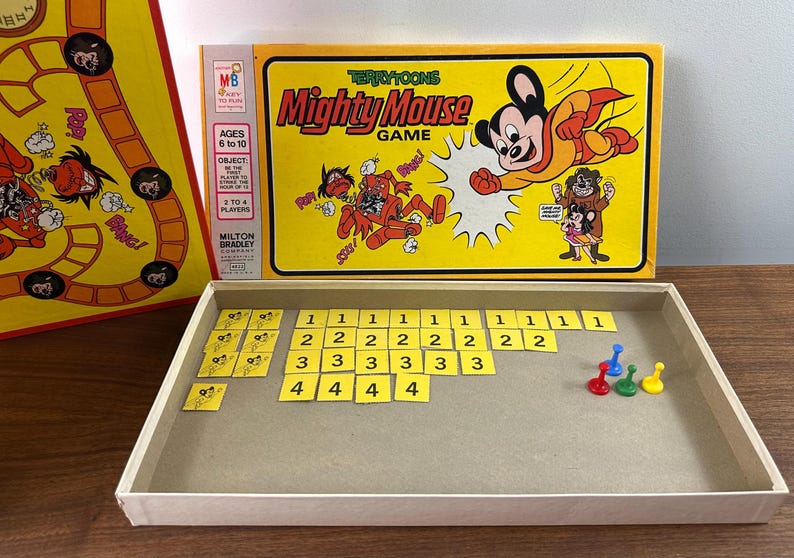 Vintage 1978 Mighty Mouse Terrytoons Game by Milton Bradley - Complete ...