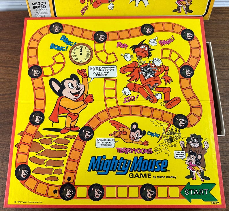 Vintage 1978 Mighty Mouse Terrytoons Game by Milton Bradley - Complete ...