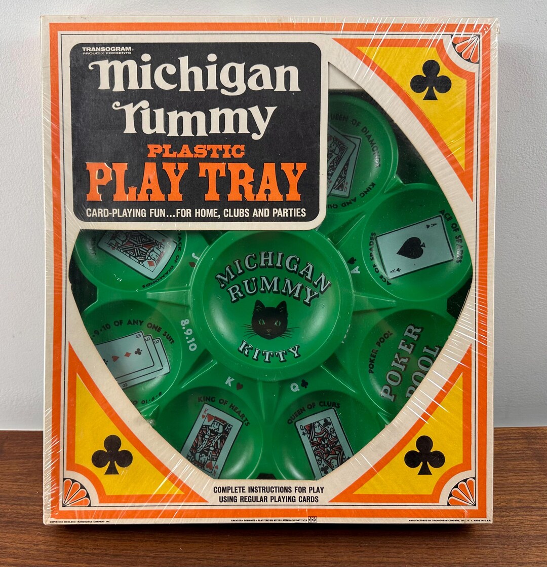 Vintage 1967 Transogram Michigan Rummy Kitty Card Game Board Poker Pool ...