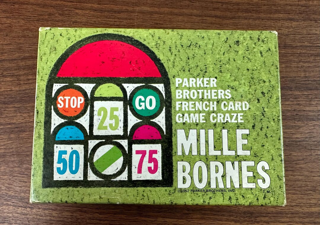 Vintage 1962 Mille Bornes French/english Card Game by Parker Brothers ...