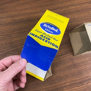 Vintage 1950s Bisodol Mint Tins and Display Package - Contains 6 Tins ...