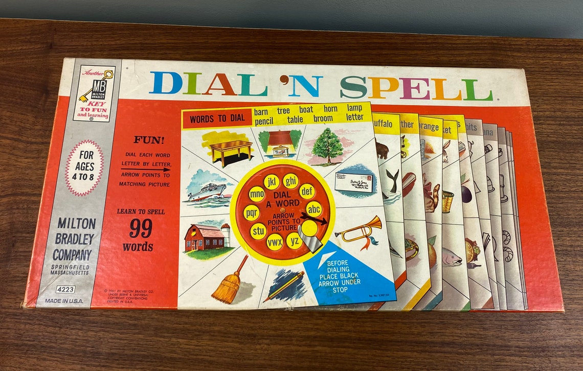 Vintage 1961 Dial 'N Spell Board Game by Milton Bradley | Etsy