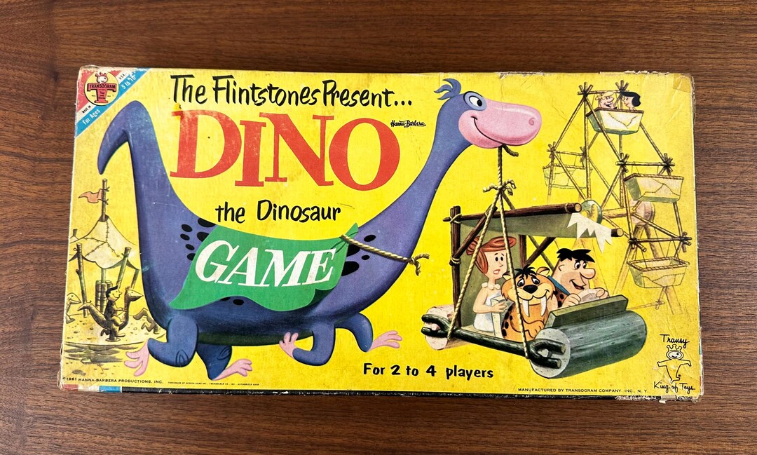 Vintage 1961 the Flintstones Present Dino the Dinosaur Board Game by ...
