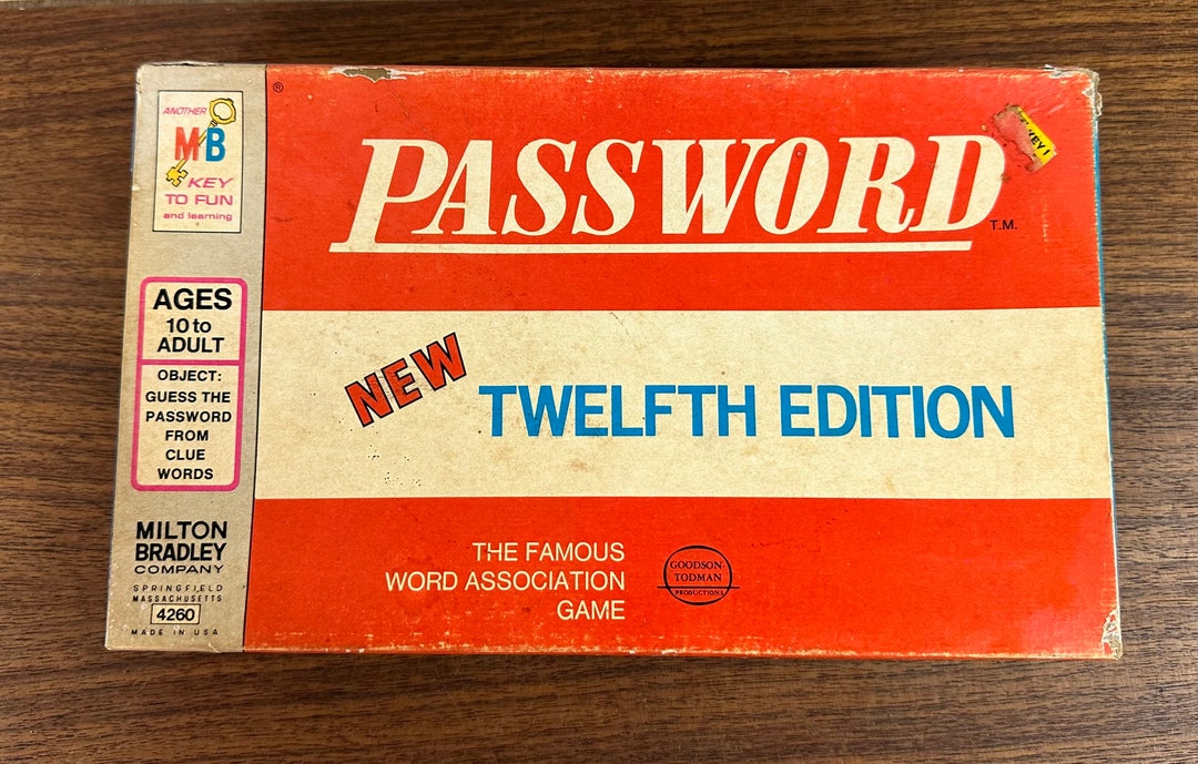 Vintage 1970 Password Game 12th Edition - Etsy