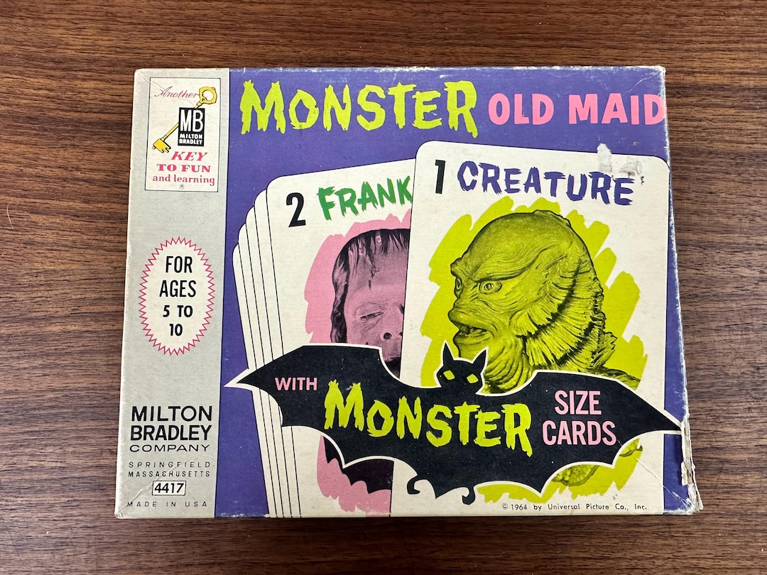 Vintage 1964 "monster" Old Maid Card Game by Milton Bradley - Complete ...