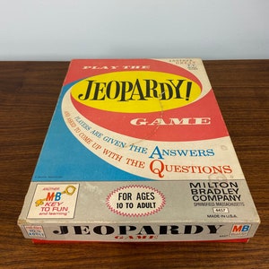 Vintage 1964 Jeopardy Board Game 5th Edition by Milton Bradley ...