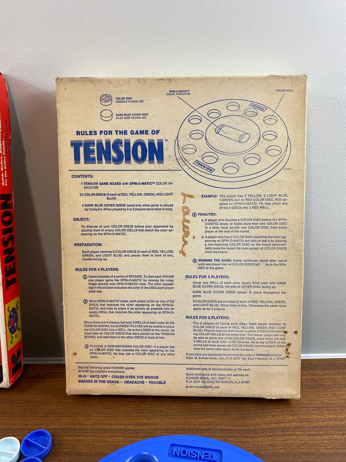 Vintage 1971 Tension Game by Kohner Complete Great - Etsy