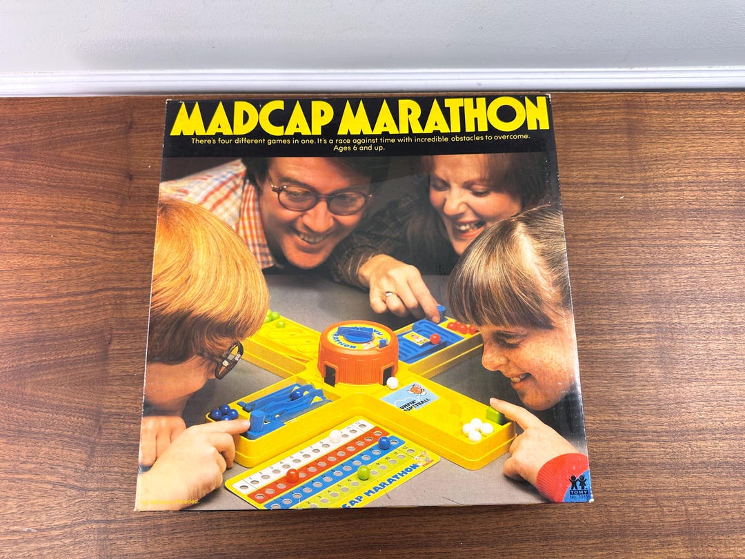 Vintage 1981 TOMY Madcap Marathon Marble Board Game Complete Great ...