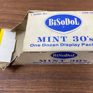 Vintage 1950s Bisodol Mint Tins and Display Package - Contains 6 Tins ...
