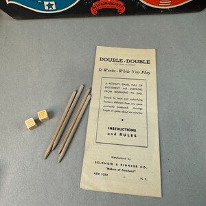 Vintage 1960s? Double- Double Board Game by Selchow & Richter (designed ...