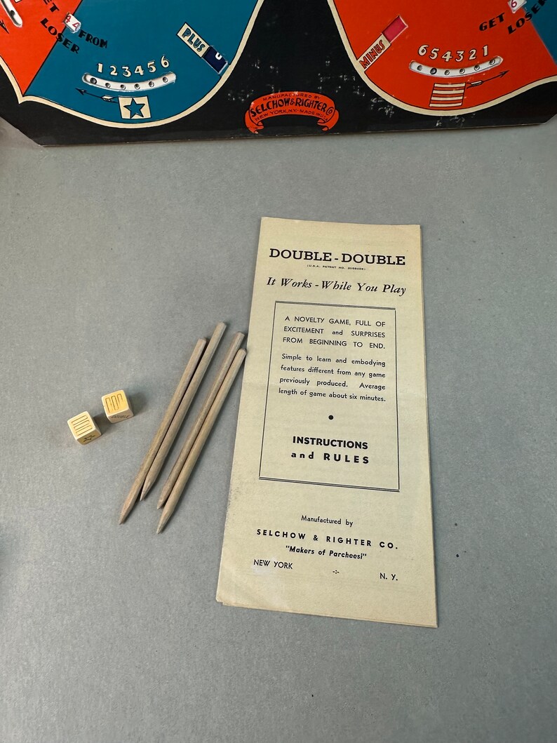 Vintage 1960s Double Double Board Game by Selchow & Richter - Etsy