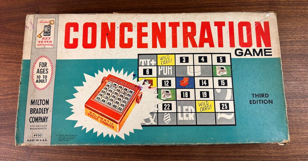 Vintage 1960 Concentration Board Game - Complete 3rd Edition - Show ...