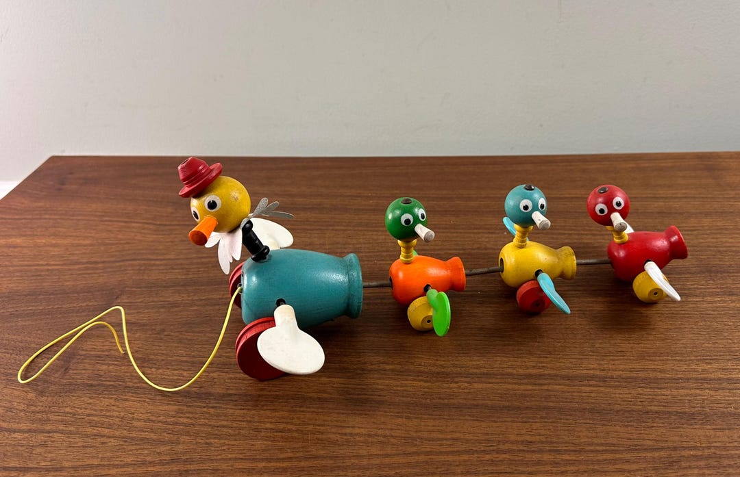 Vintage 1956 Fisher Price Gabby Goofy Duck Family Pull Toy #777 - Etsy