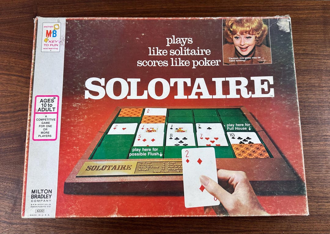 Vintage Lucille Ball Solotaire Game: Poker Solitaire by Milton Bradley ...