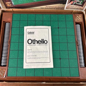 Vintage 1977 Large Deluxe Othello Board Game - Complete With 64 ...