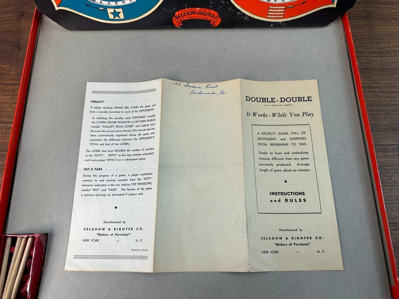 Vintage 1960s Double-double Board Game by Selchow & Richter - Complete ...