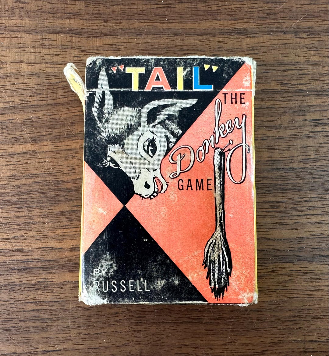 Vintage 1959 Tail the Donkey Card Game by Russell - Missing One Donkey ...