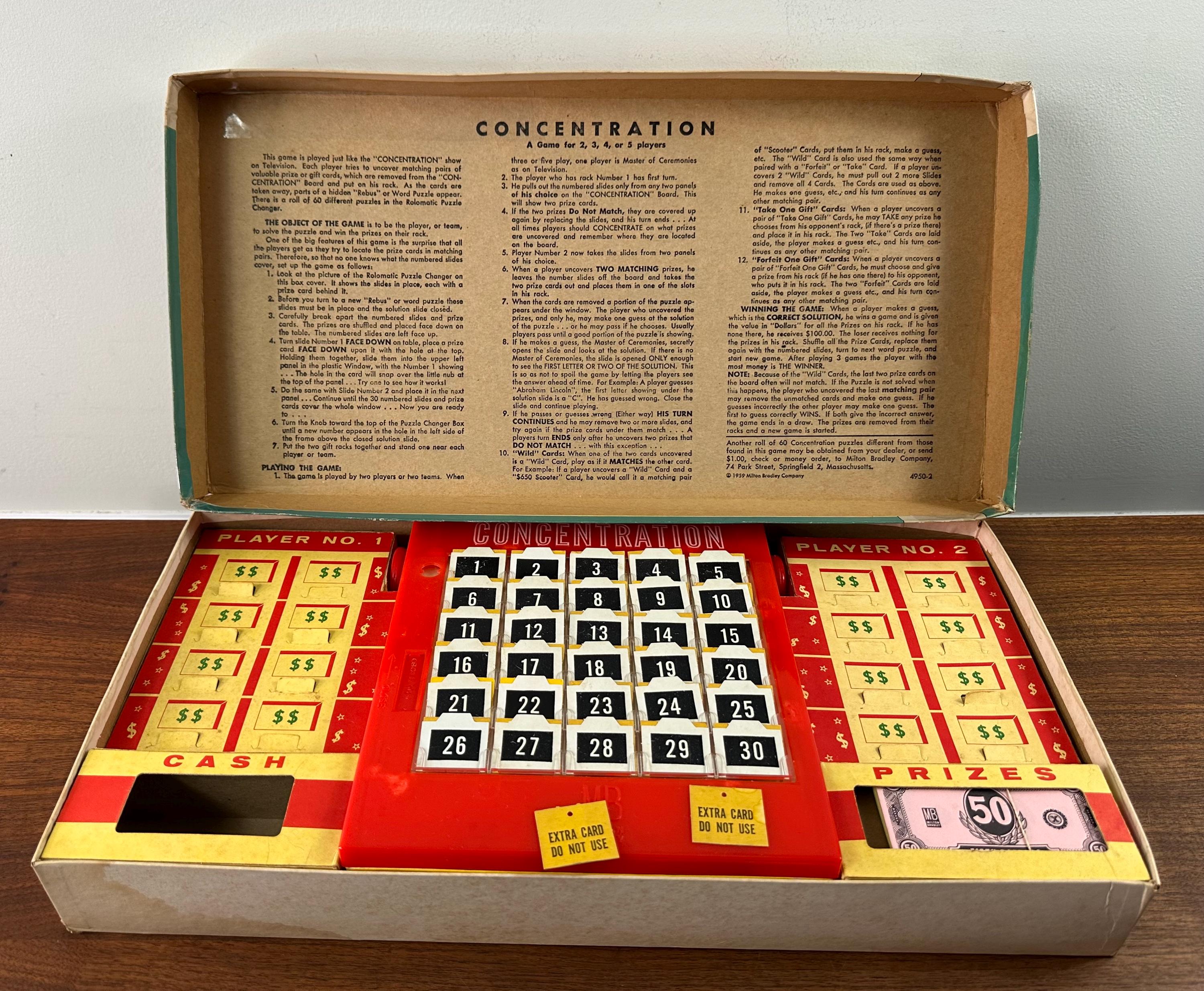 Vintage 1960 Concentration Board Game - Complete 3rd Edition - Show ...