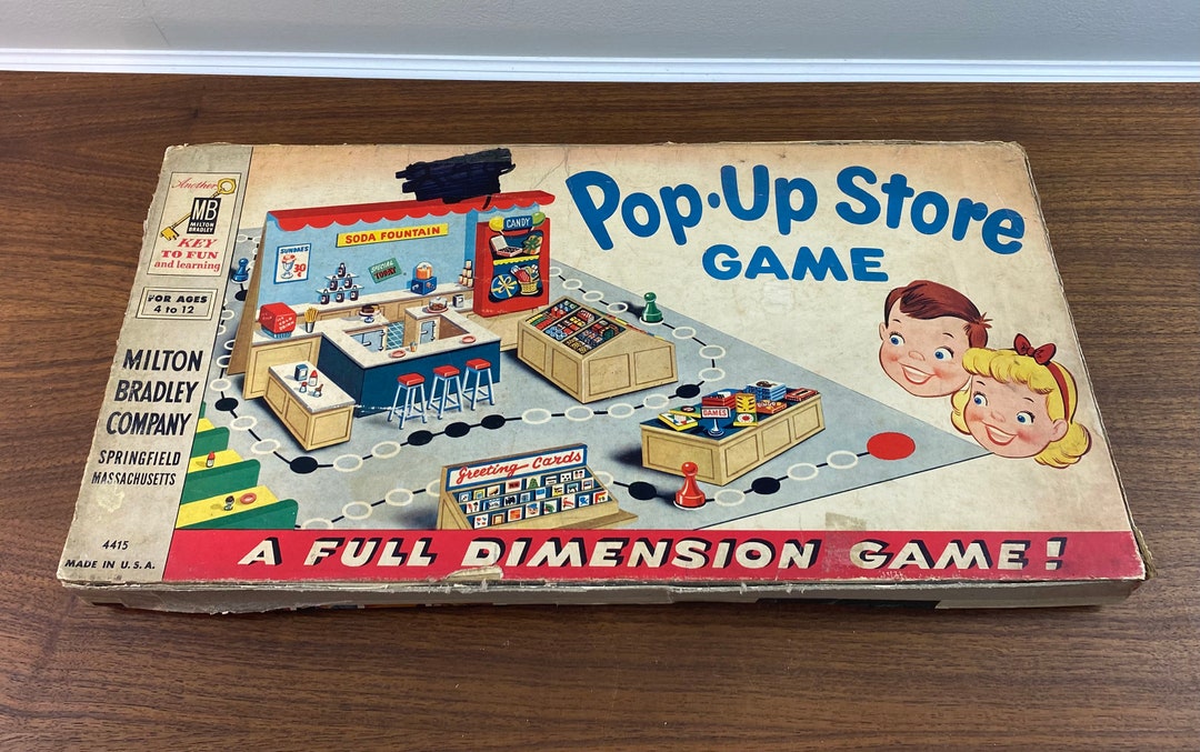 Vintage 1950 Pop-up Store Game by Milton Bradley Unique Game Board a ...