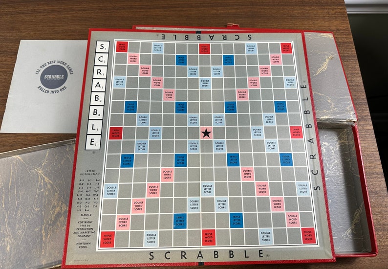 Vintage 1953 Deluxe Scrabble (1st Production Run) Newton Conn. Red ...