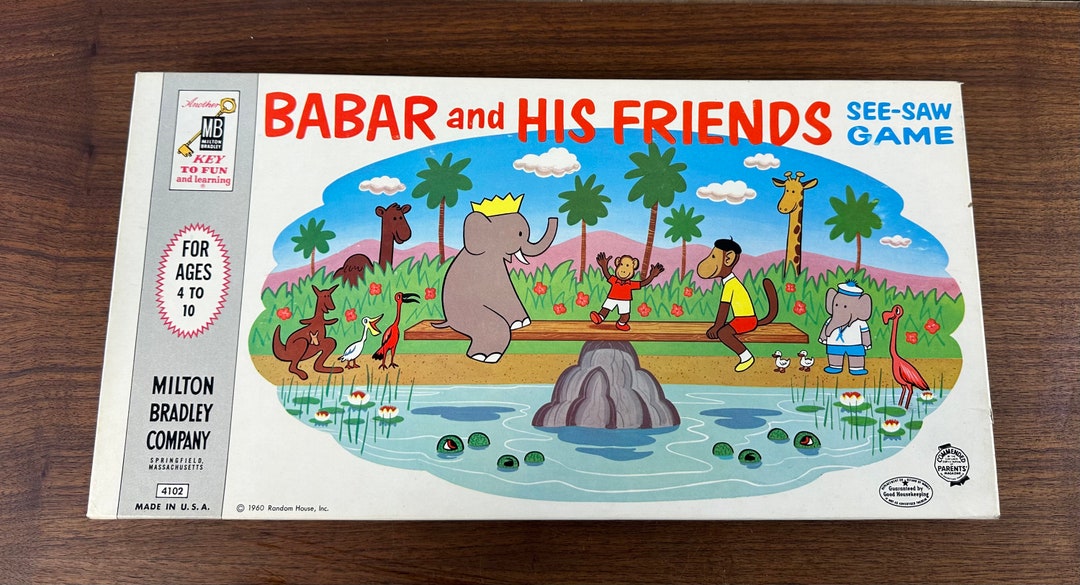 Vintage 1960 Babar and His Fiends: the See-saw Game by Milton Bradley ...