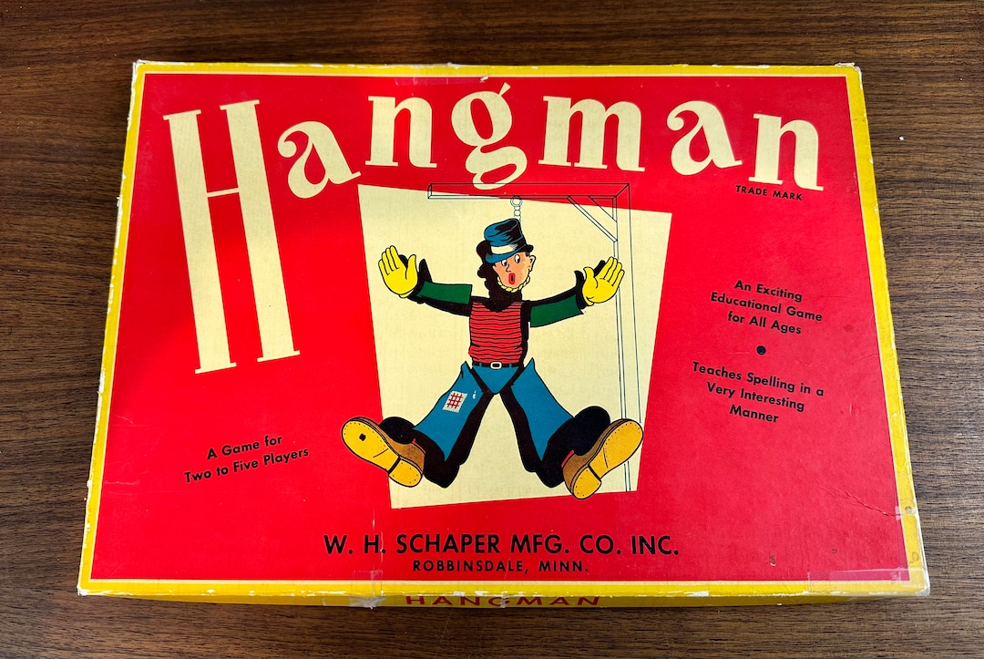 Vintage 1950 Hangman Game by Shaper - Complete - Etsy