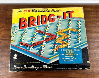 Vintage Early Hasbro hassenfeld Bros Bridg-it Checkers Like Game 1960 ...