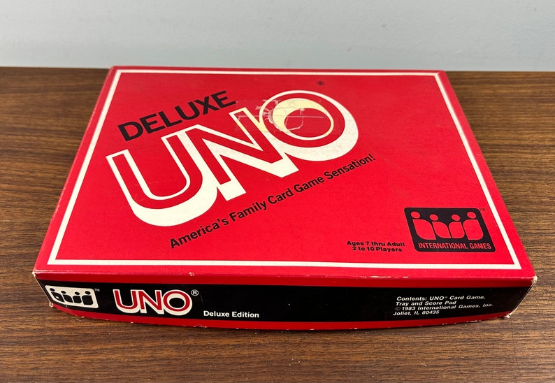 Vintage 1978 Deluxe Uno Game - Complete With Double Plastic Holder Tray ...