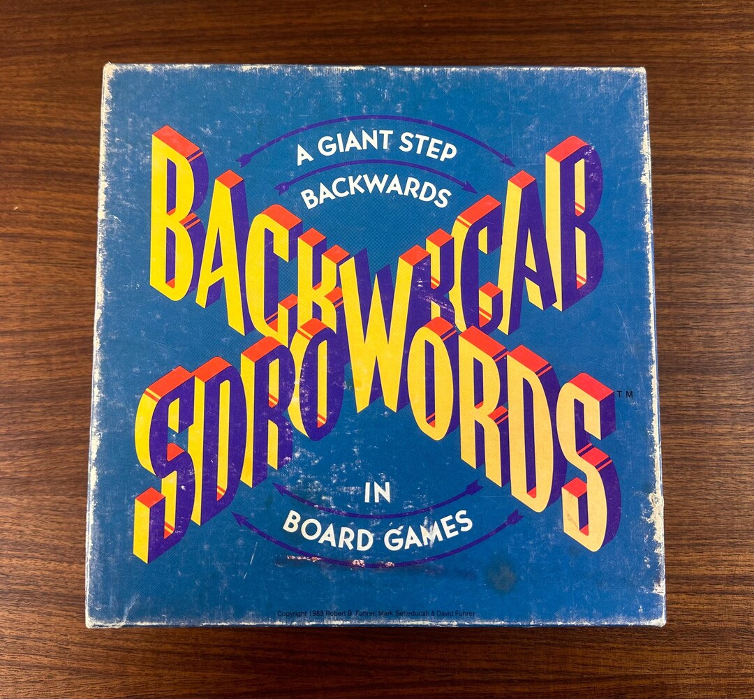 Vintage 1988 Backwards Board Game - Complete - Etsy
